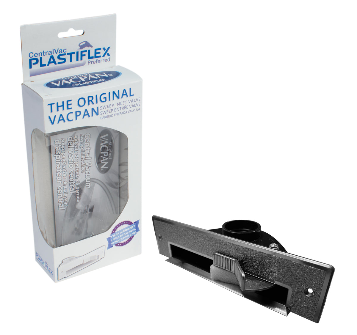 Sweep Inlet Valve for Central Vacuum (Crumb Collector) - Chrome ...